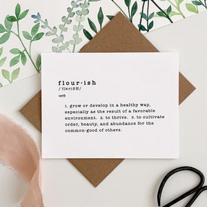 Flourish Definition Card - Etsy