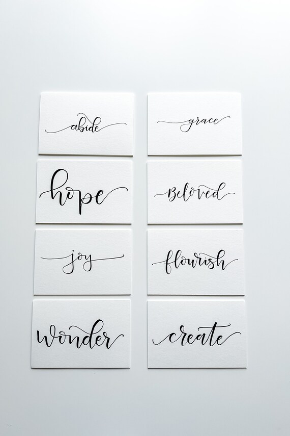 One Word Prints Word of the Year Abide Beloved Create | Etsy