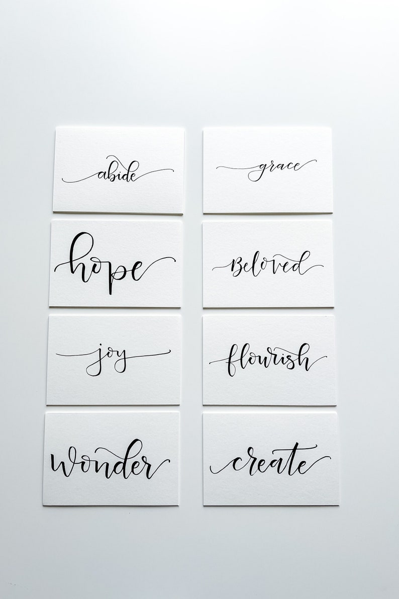 One Word Prints Word of the Year Abide Beloved Create | Etsy