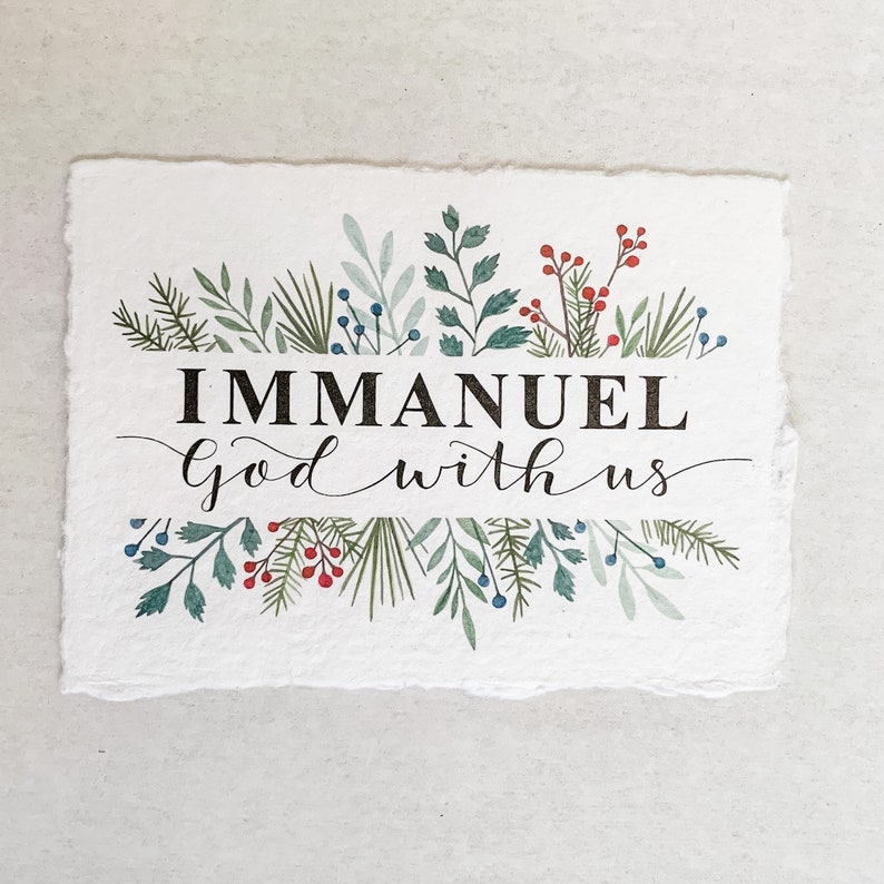 Immanuel God With Us Print On Handmade Paper Christmas Etsy