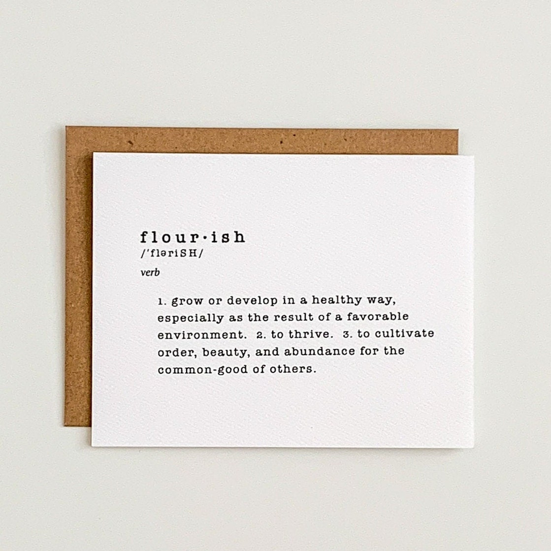 Flourish Definition Card - Etsy