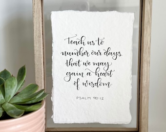 Psalm 90:12 Teach Us to Number Our Days Wisdom Bible Verse Wall Art ...