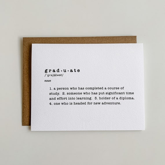 Graduate Definition Card Available in Large Quantities | Etsy