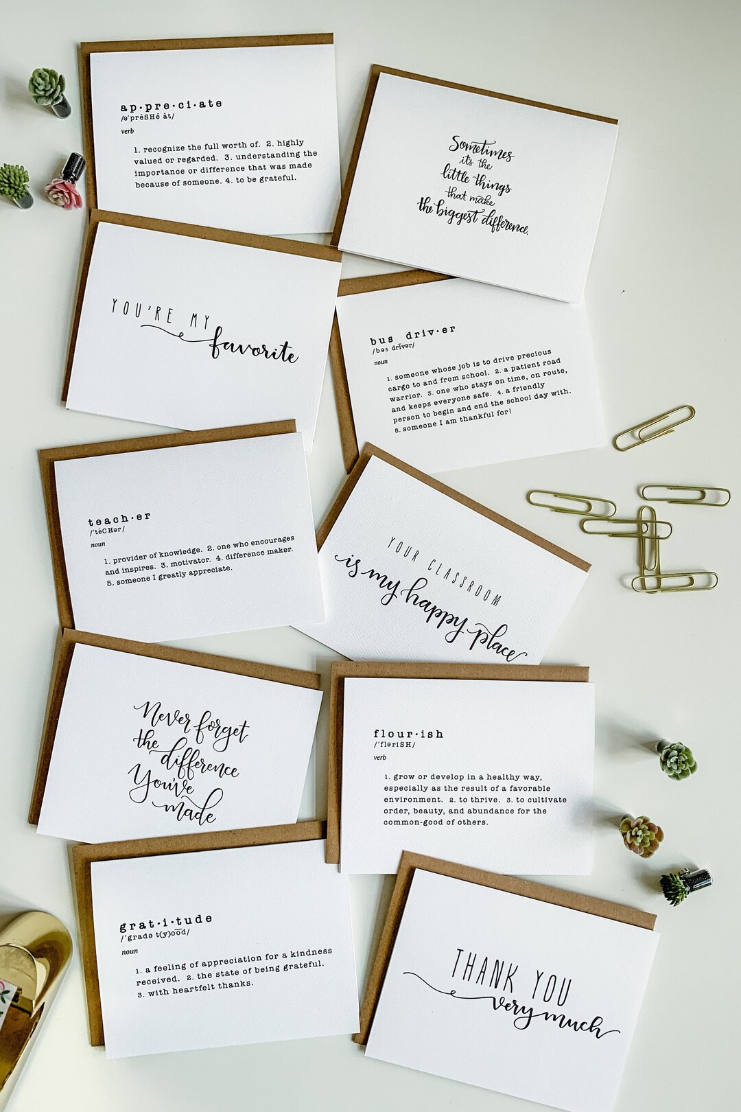 School Staff, Teacher Appreciation Card Pack (available in a Variety of ...