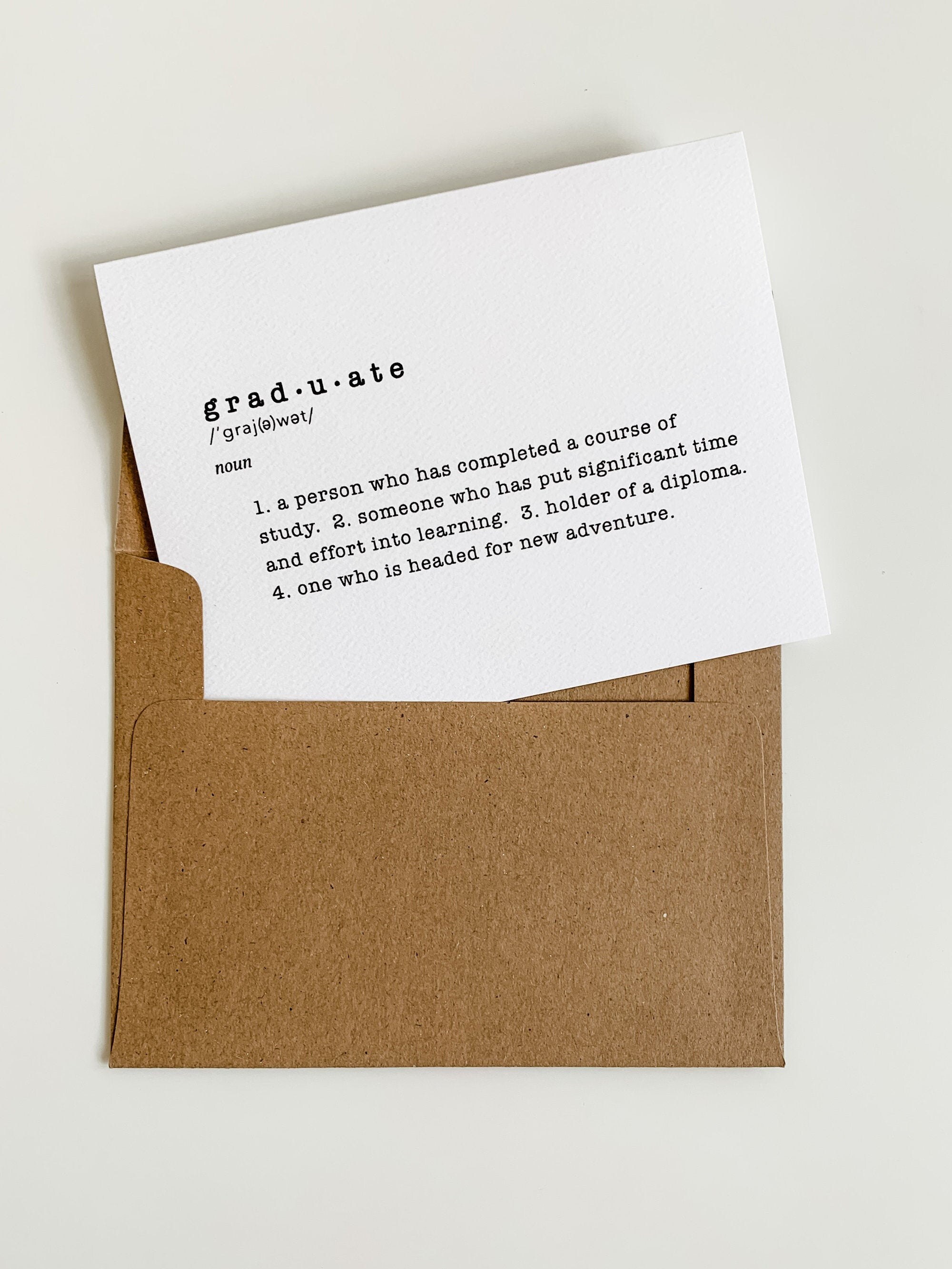 Graduate Definition Card Available in Large Quantities - Etsy