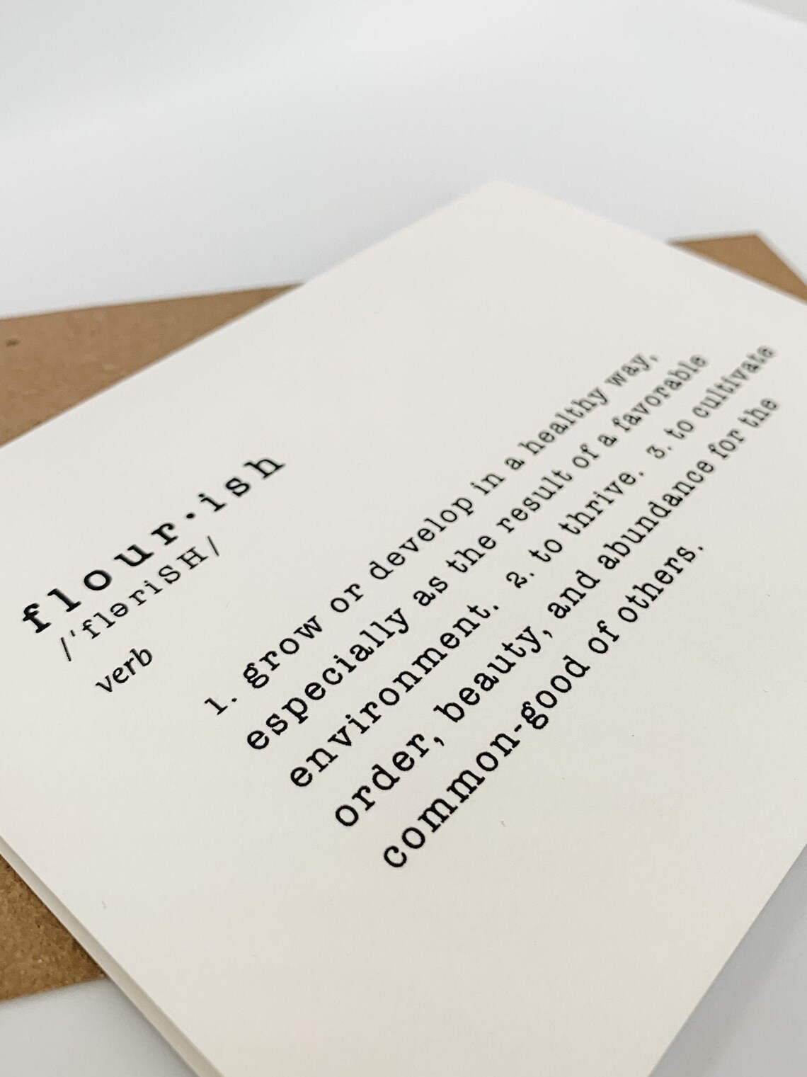 Flourish Definition Card - Etsy