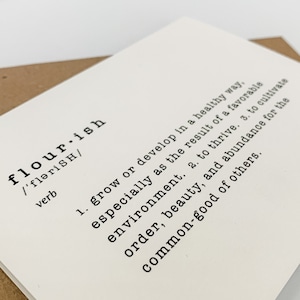 Flourish Definition Card - Etsy