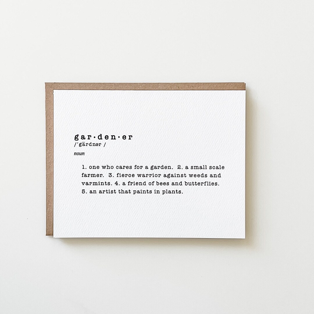 Gardener Definition Card - Etsy