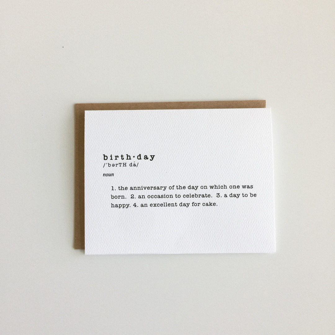 Birthday definition Card - Etsy