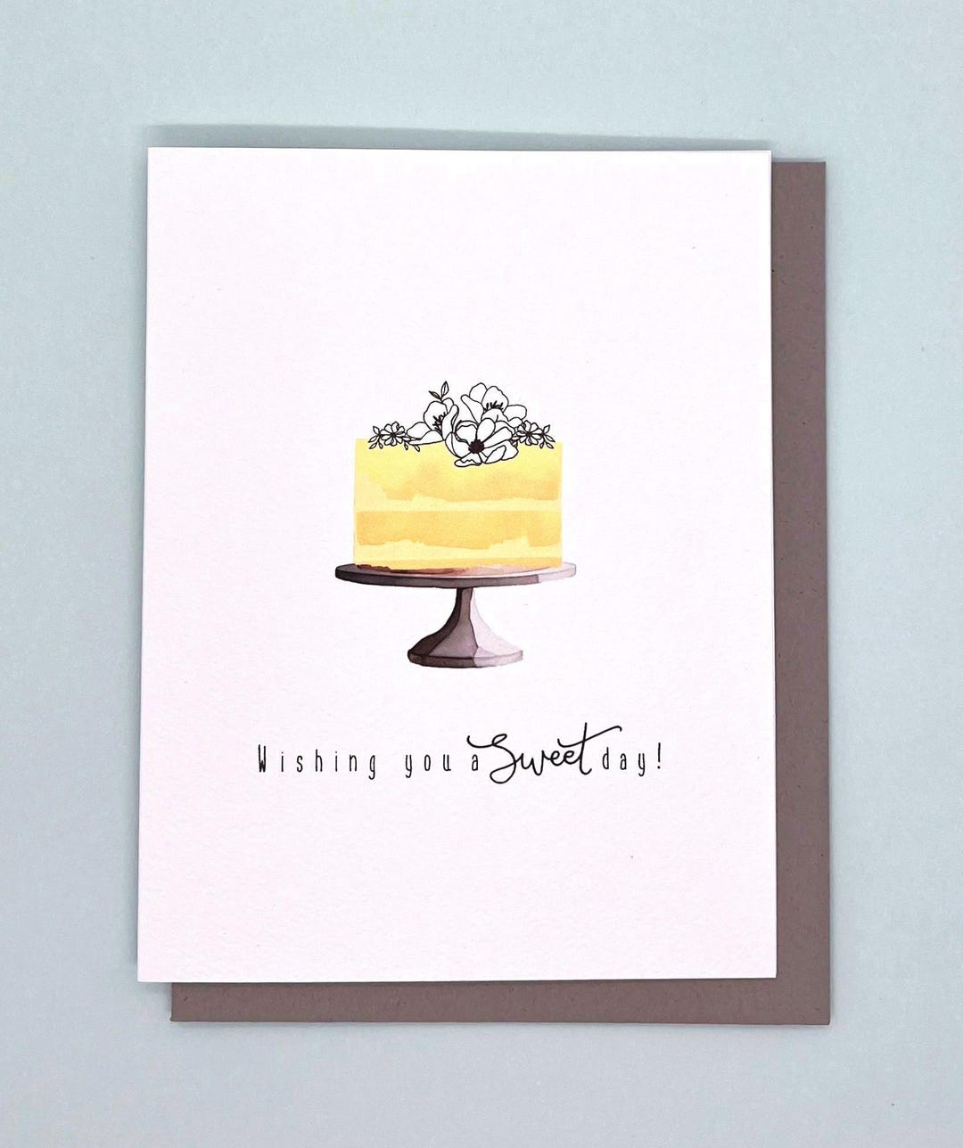 Wishing You a Sweet Day Card: Watercolor Anniversary, Wedding, or ...