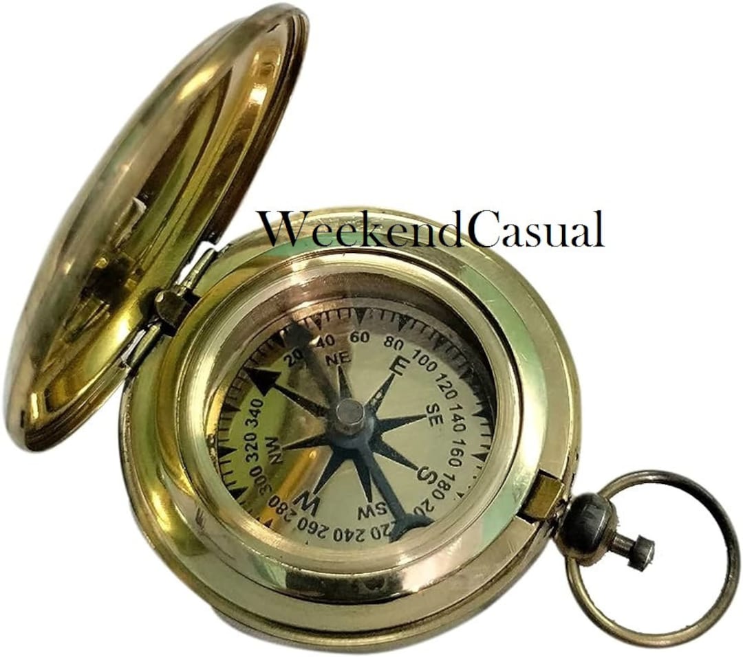 Brass Nautical Push Button Compass Home Decor - Etsy