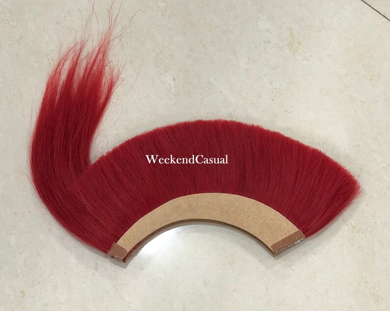 Medieval Spartan Helmet Plume Natural Horse Hair RED / BLACK Color ...