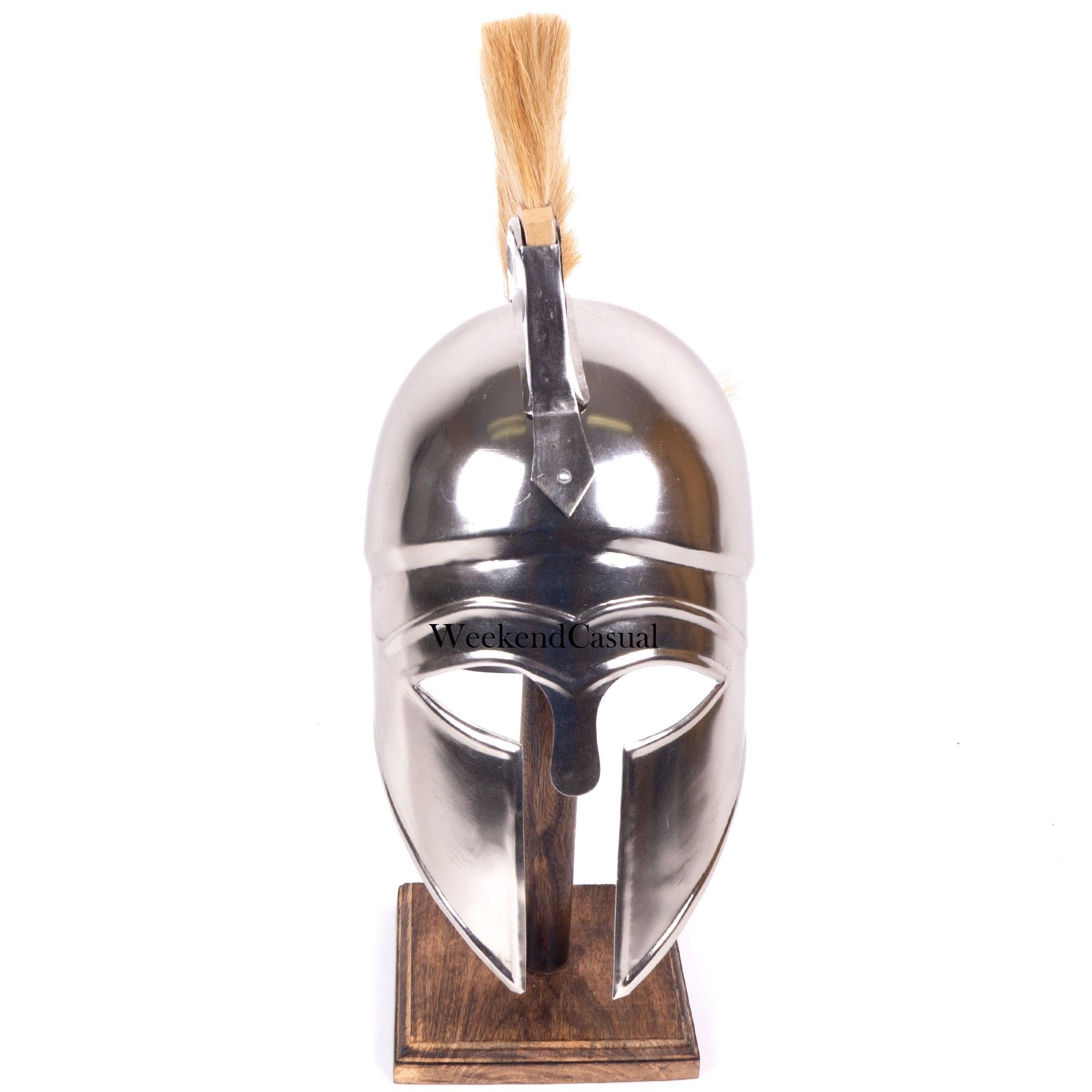 Medieval Ancient Greek Corinthian Armor Helmet W/ Plume - Etsy