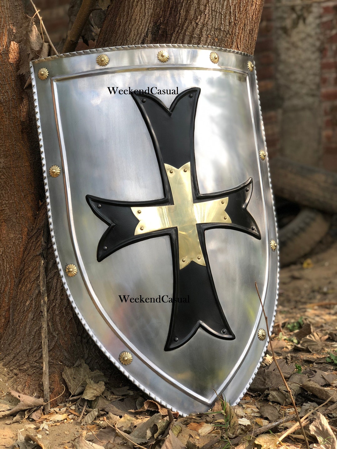 Medieval Knight Crusader Templar Steel Shield 18 Gauge Armor - Etsy