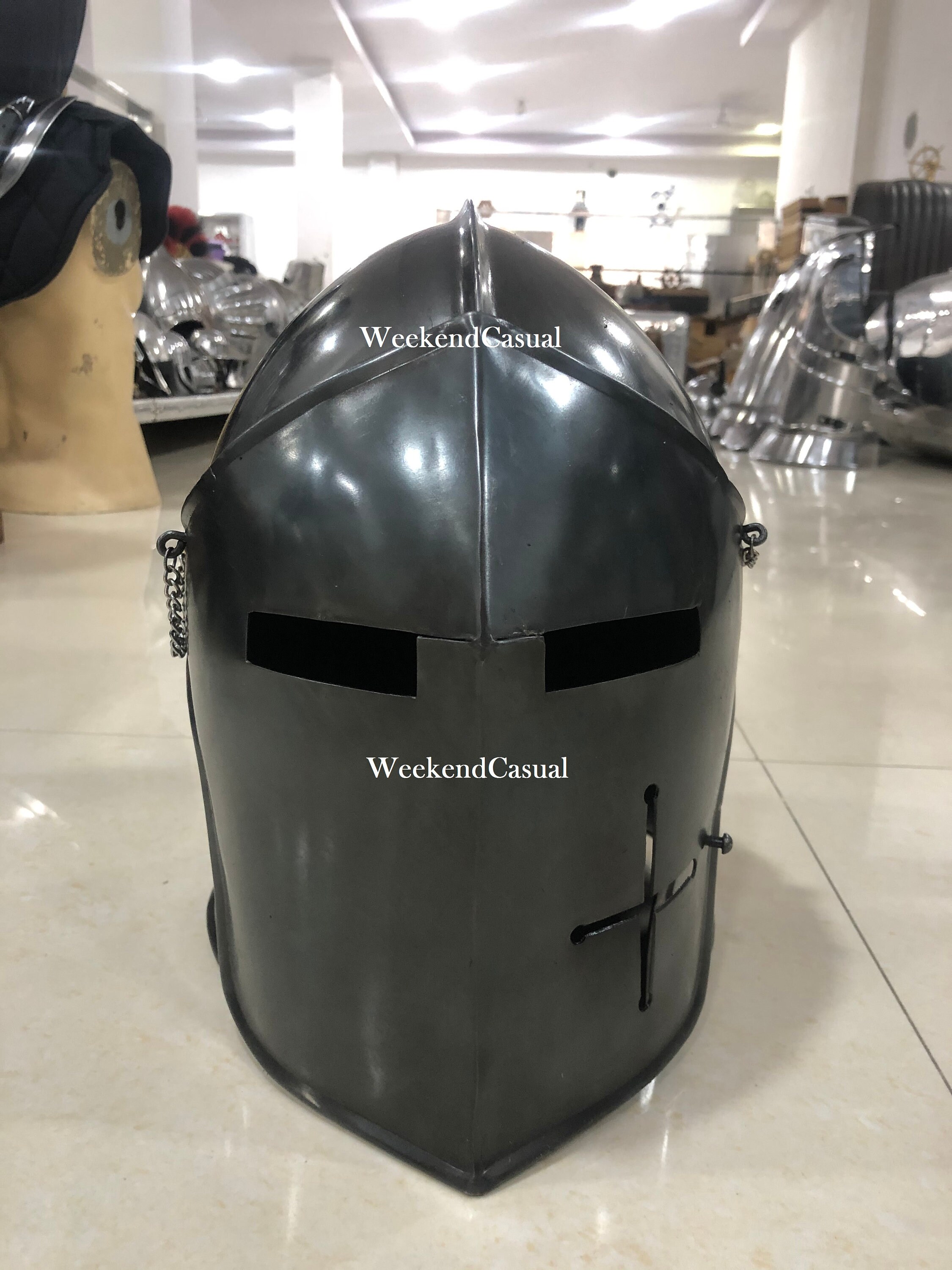 Medieval Barbuta Helmet Knight Templar Crusader Armor - Etsy