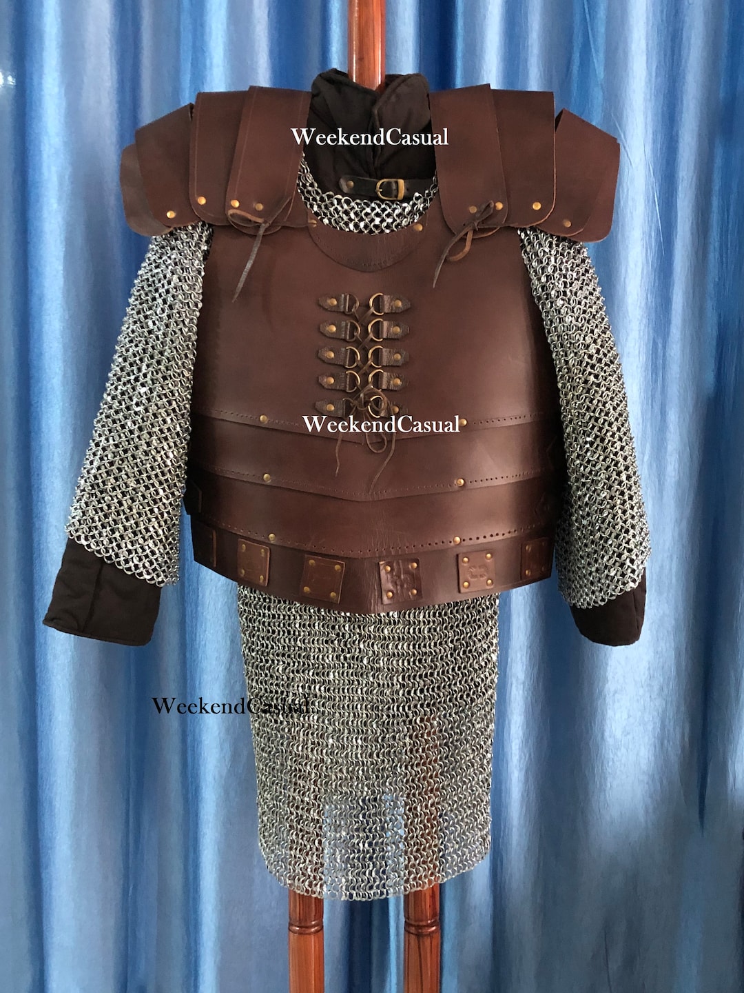 Medieval Roman Leather Brown Lorica Segmentata With Chainmail - Etsy