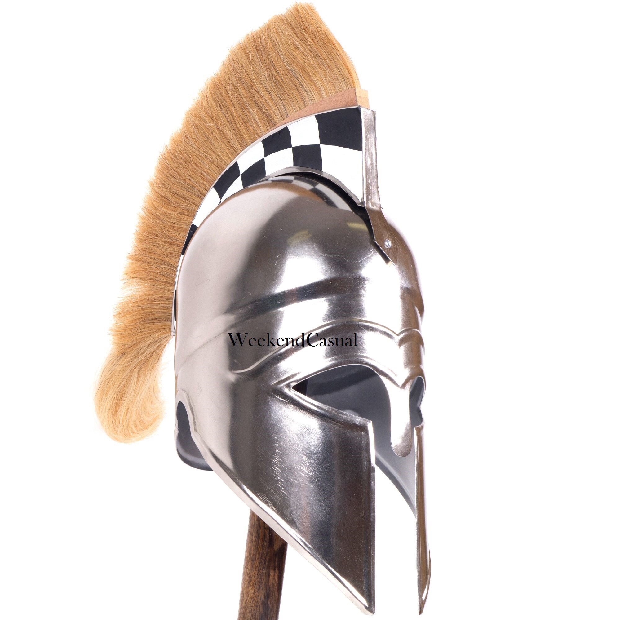 Medieval Ancient Greek Corinthian Armor Helmet W/ Plume - Etsy