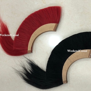 Medieval Spartan Helmet Plume Natural Horse Hair RED / BLACK Color ...