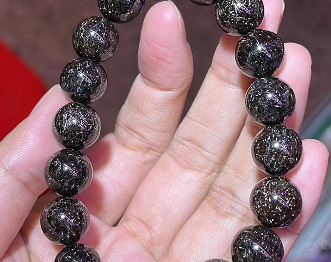 11mm High Quality Rare Natural Genuine Black Brookite Platinum ...