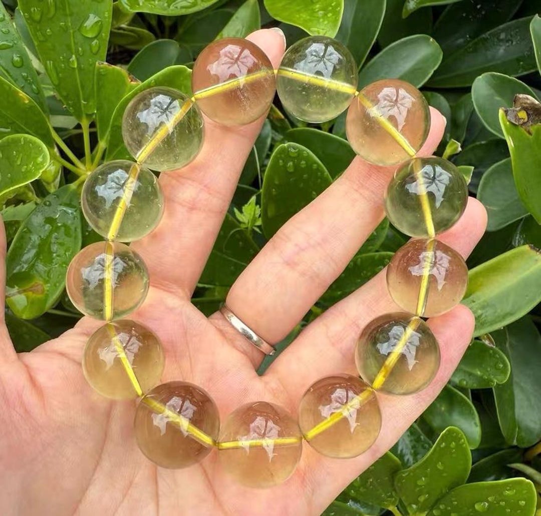 Natural Libyan Desert Glass Bead Bracelet, Golden Tektite, 17mm - Etsy