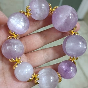 16-25mm Rare Genuine Purple Kunzite Bracelet,high Quality Spodumene ...