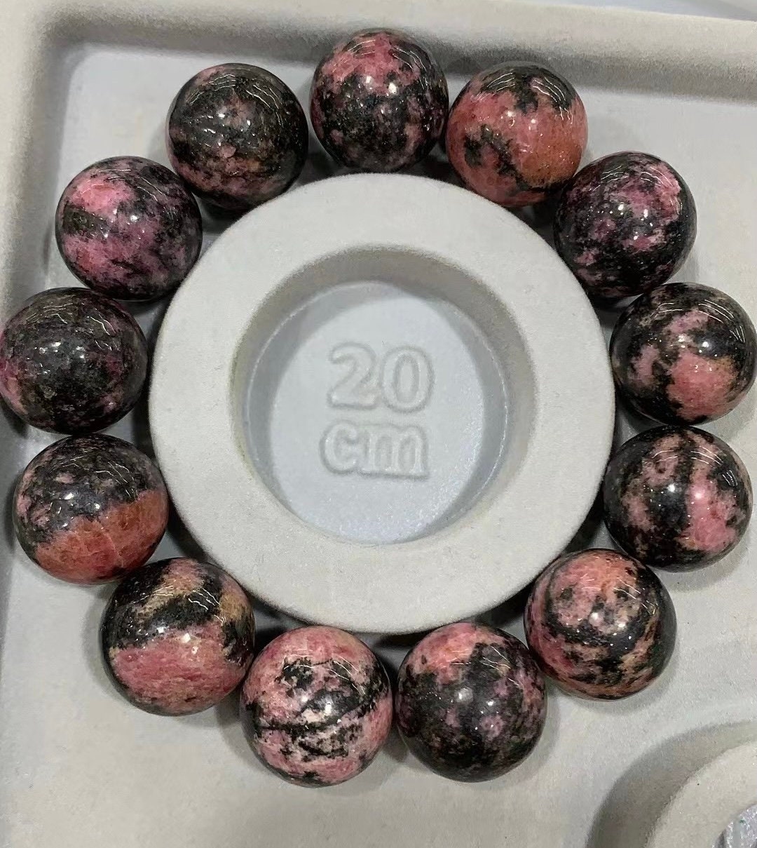 20mm Genuine Natural Brazil Pink Rhodonite Beads Bracelet,beautiful Beaded Bracelet,unique ...