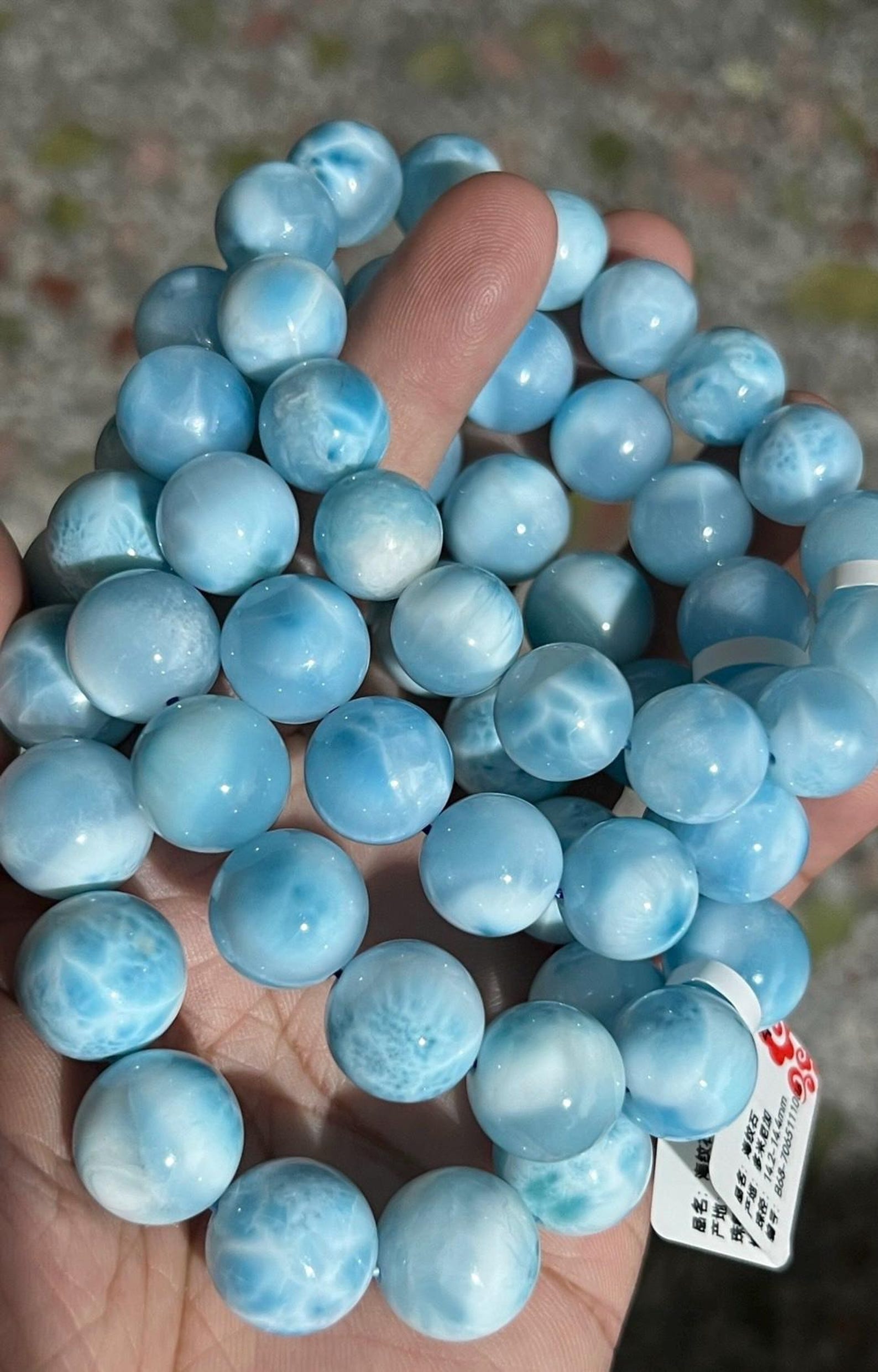 12-15mm Natural Genuine Larimar Beads Bracelet,high Grade Beads for ...