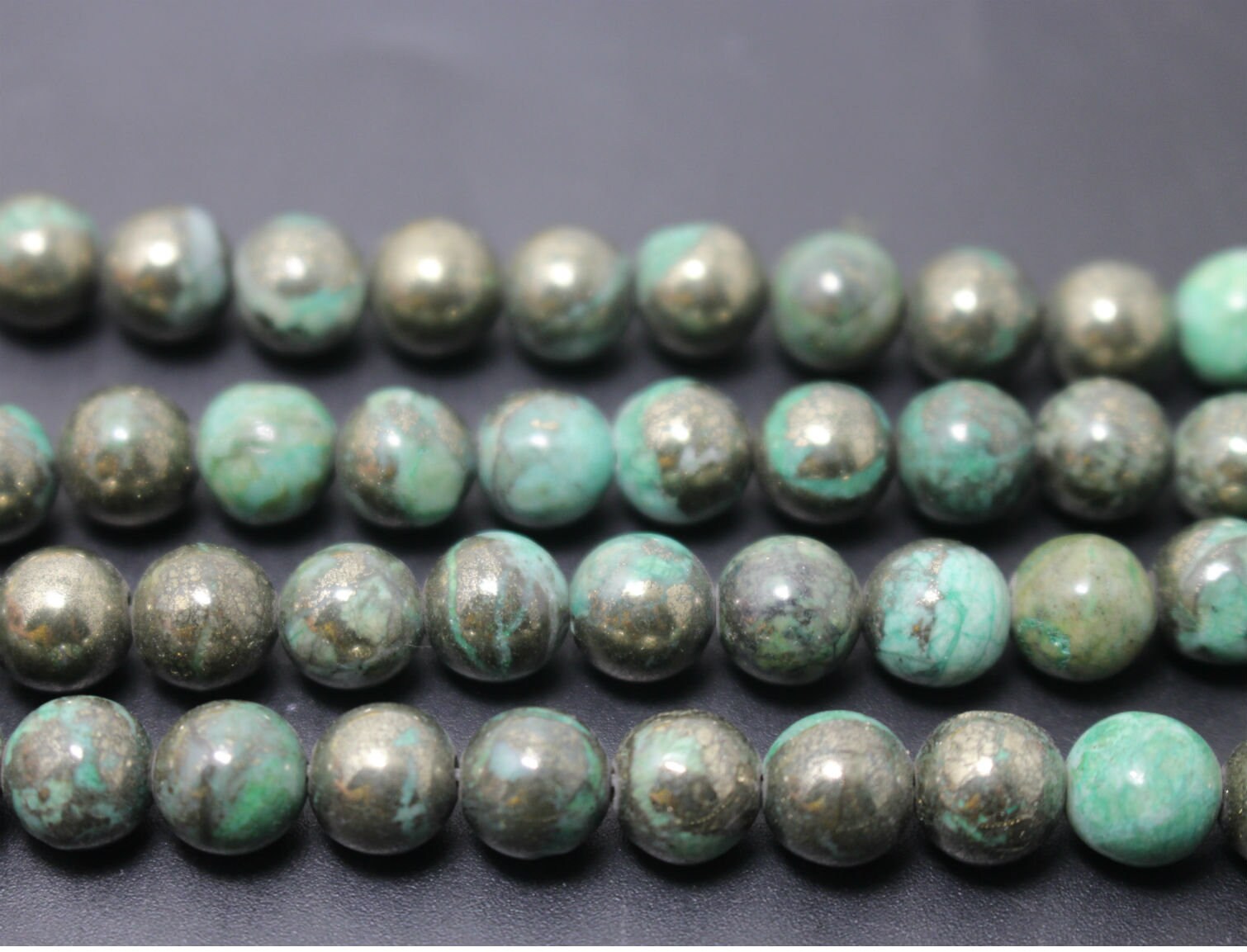 Natural Green Iron Pyrite Round Loose Beads 6mm 8mm 10mm 12mm | Etsy