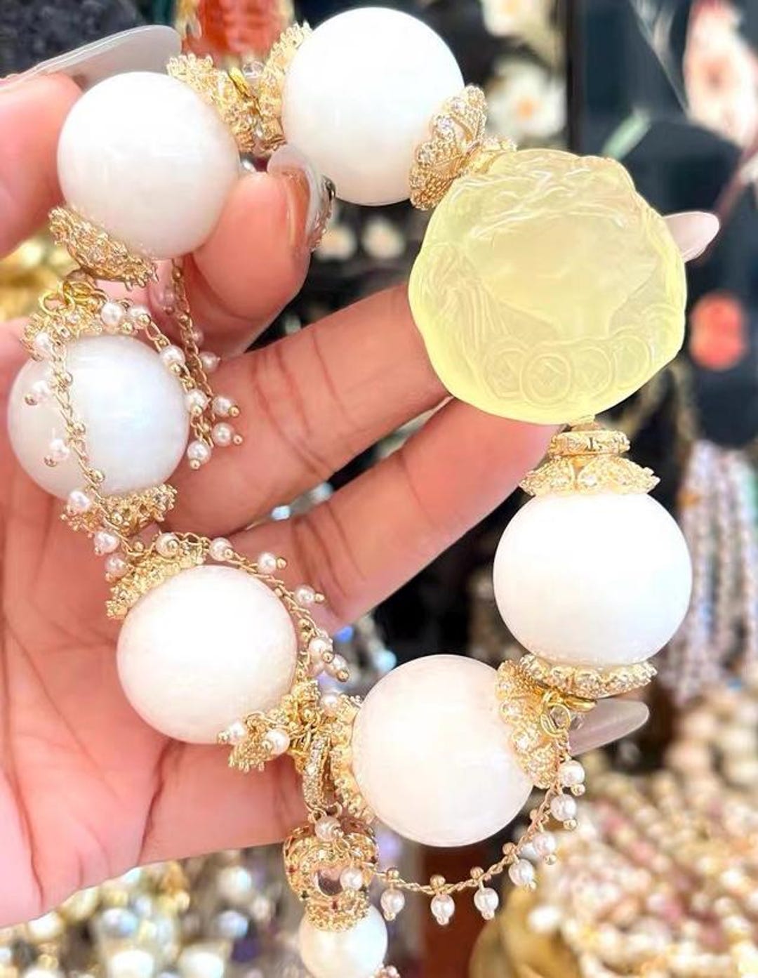 20mm Natural White Snow Phantom Quartz Crystal Beads Bracelet - Etsy