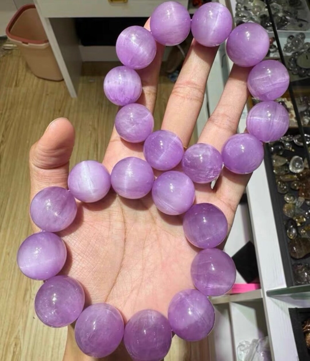 20mm Natural Genuine Kunzite Bracelet,high Quality Spodumene Bracelet ...