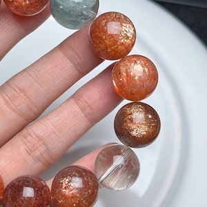 15.5mm High Quality Natural Arusha Sunstone Beads Bracelet,green Beryl ...