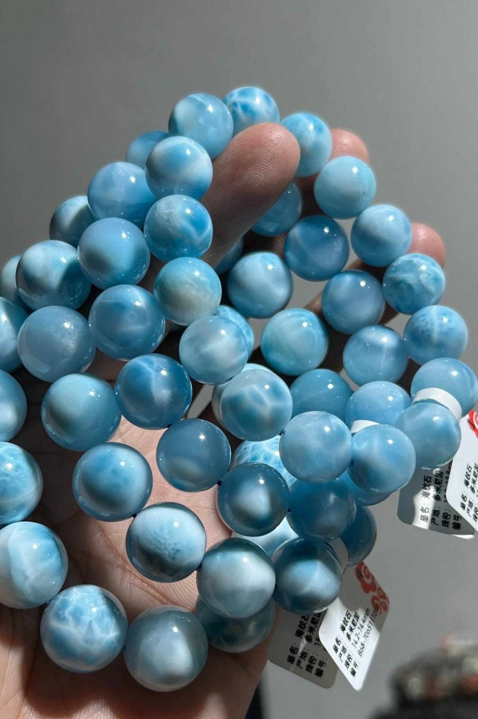 12-15mm Natural Genuine Larimar Beads Bracelet,high Grade Beads for ...
