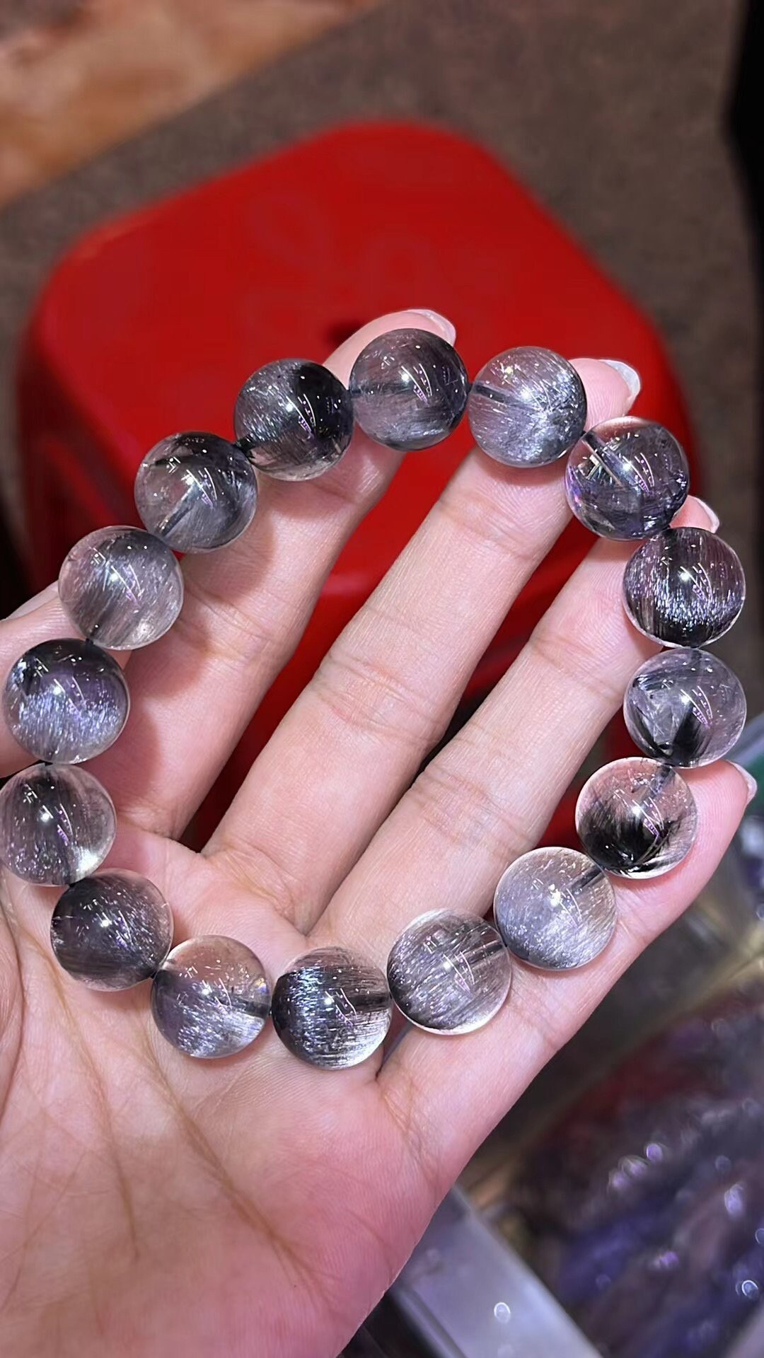 13mm High Quality Rare Natural Genuine Black Brookite Platinum Silver ...