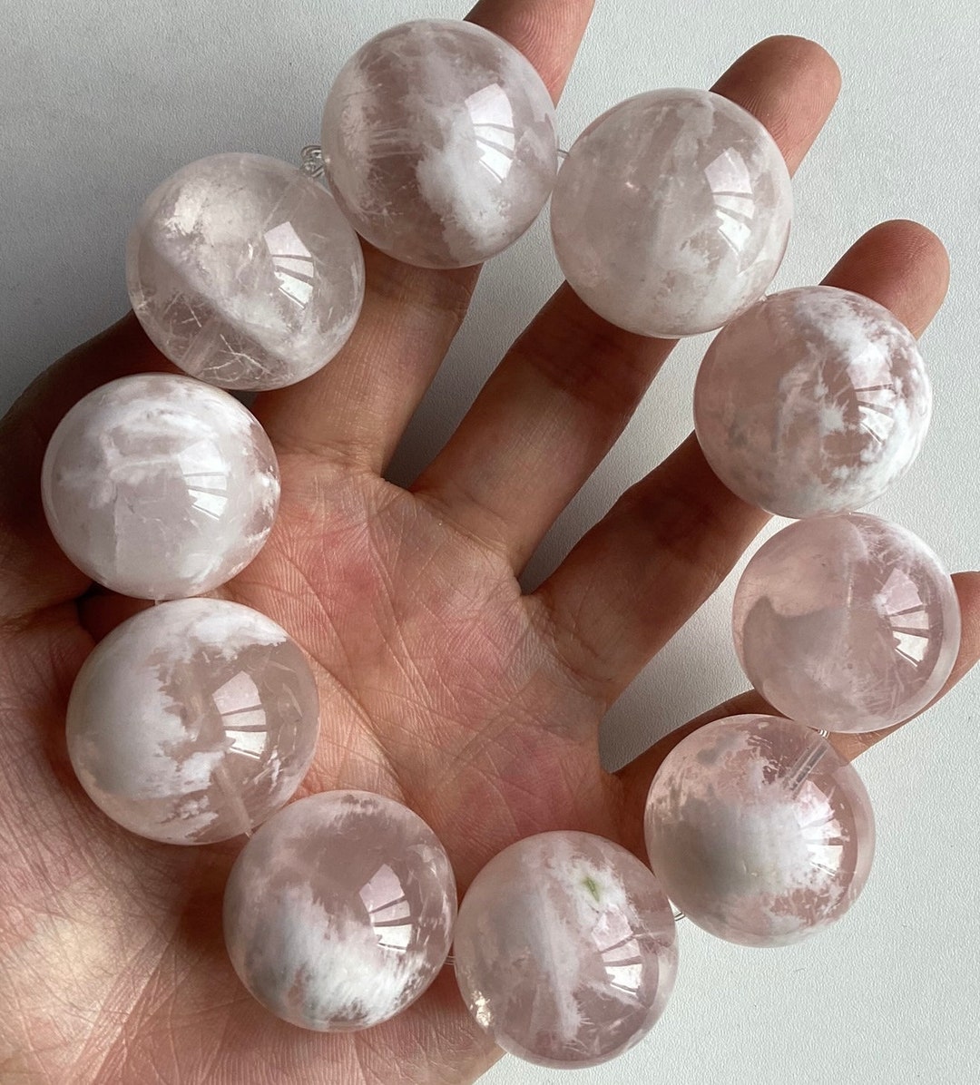 24-25mm Natural Genuine Snow Phantom Quartz Beads Bracelet,high Quality ...