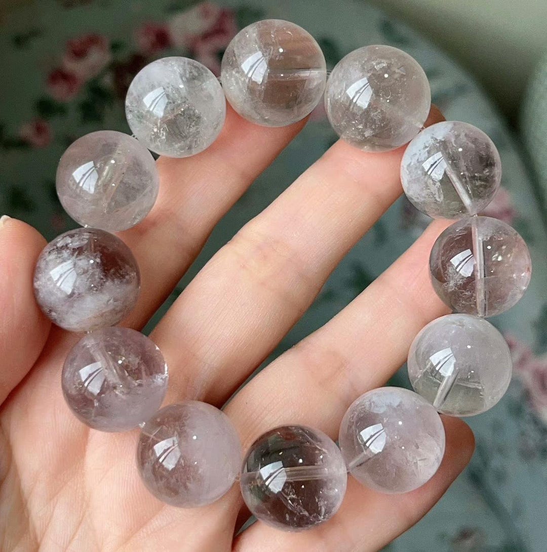 18-19mm Natural Purple Rabbit Hair Rutilated Quartz Crystal Beads ...