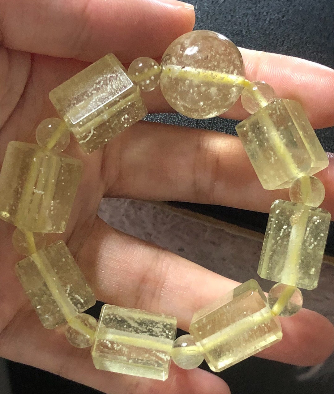 1215mm Natural Rare Libyan Desert Glass Barrel Beads Beads Bracelet ...