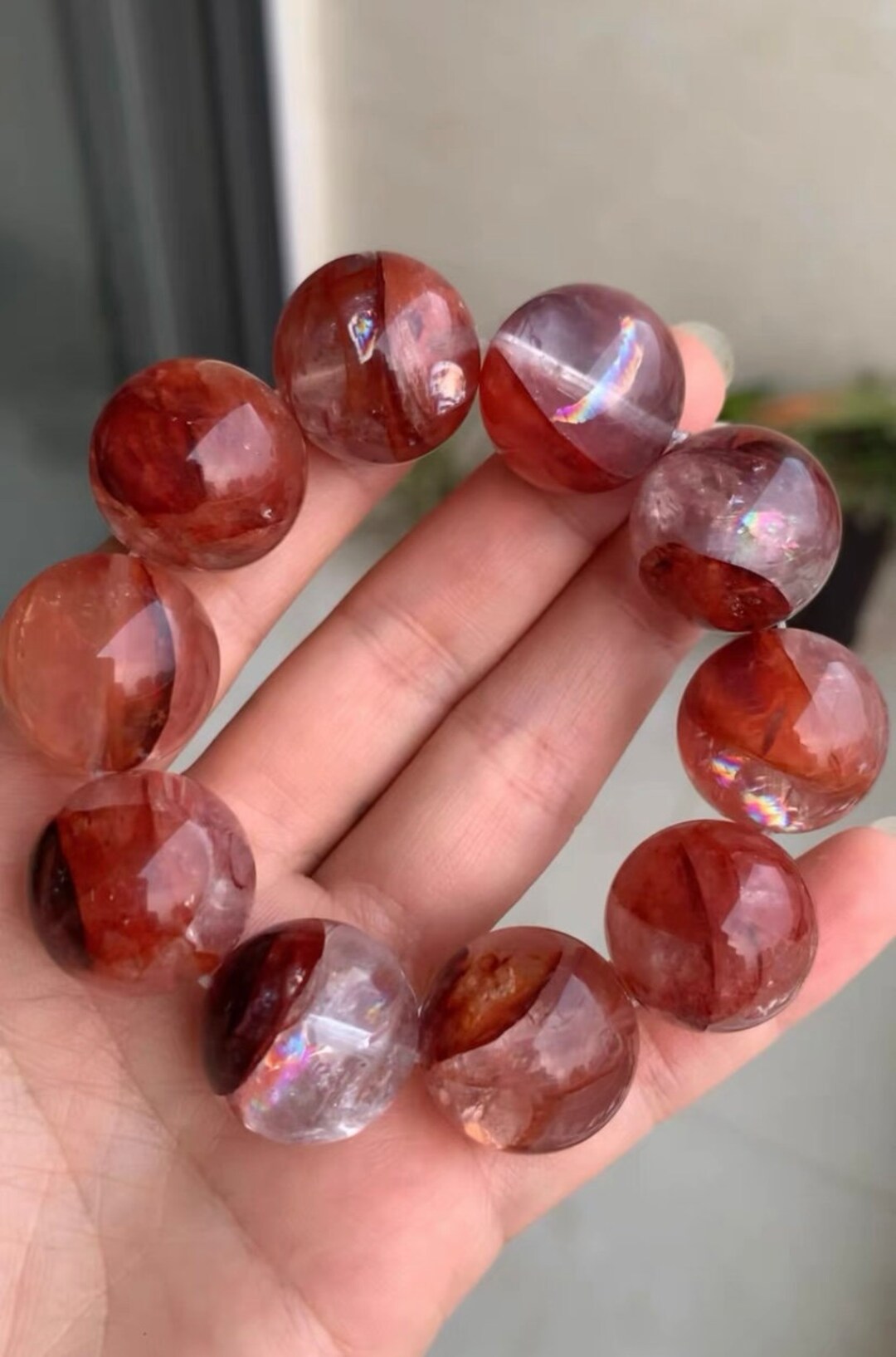 Rare Natural Rainbow Red Hematoid Lepidocrocite Quartz Beaded - Etsy UK