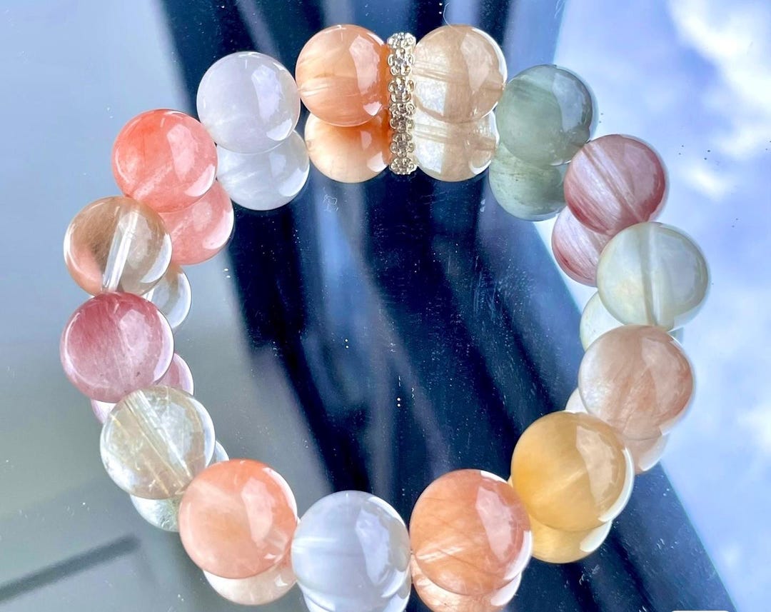 12mm Rabbit Hair Rutilated Quartz Bracelet, Healing Crystal - Etsy