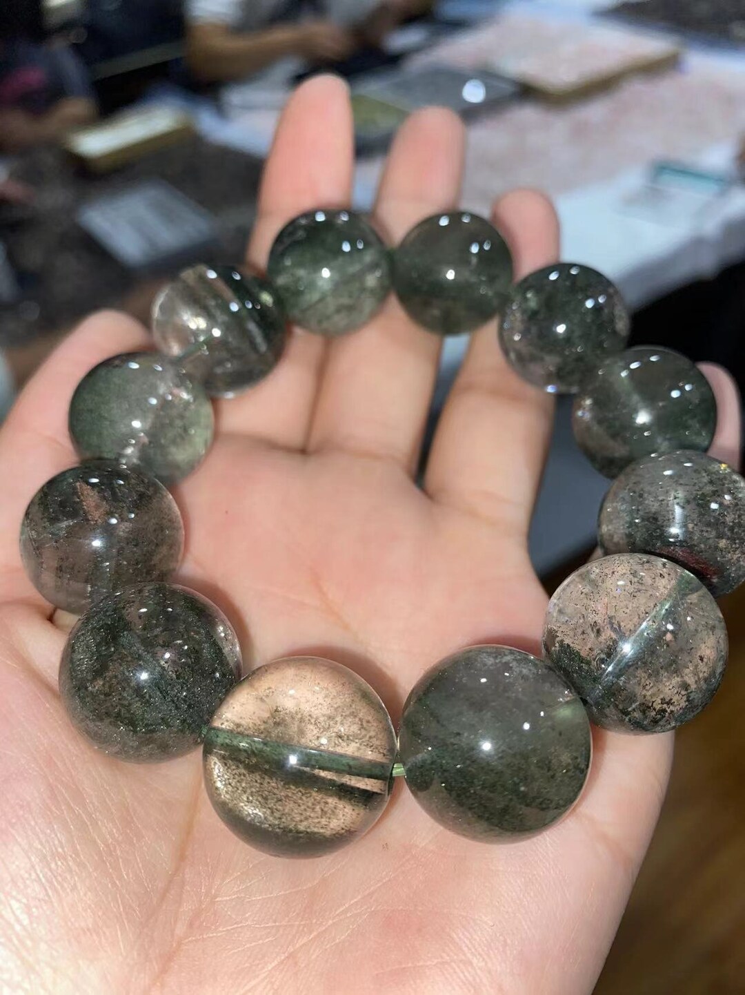 Genuine Natural Green Phantom Quartz Beads Bracelet,high Quality ...