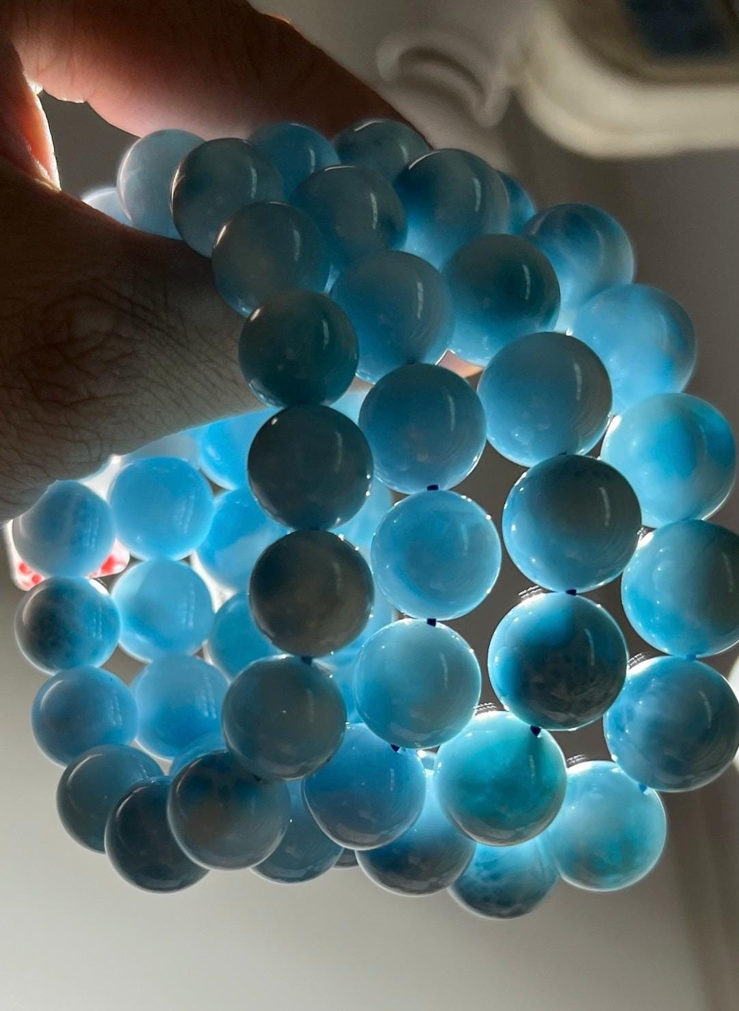 12-15mm Natural Genuine Larimar Beads Bracelet,high Grade Beads for ...