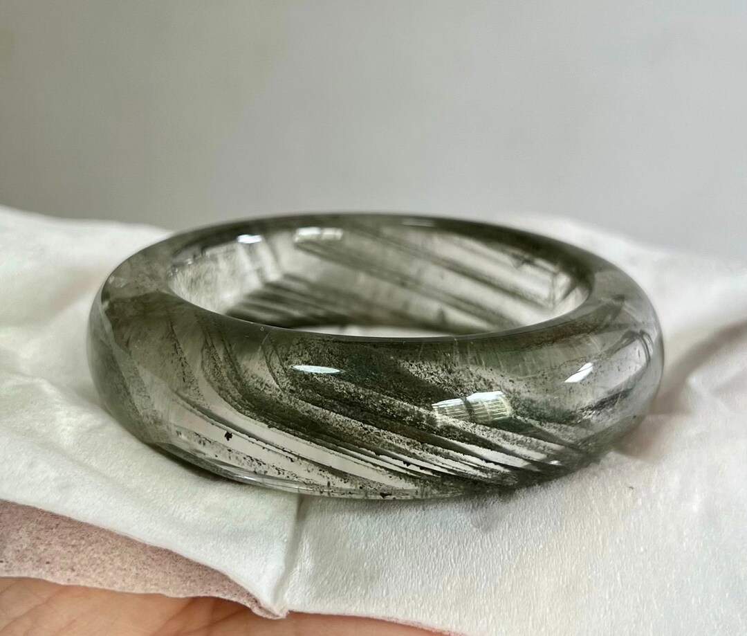 57.2mm Genuine Natural Green Phantom Quartz Bangle Bracelet,healing ...