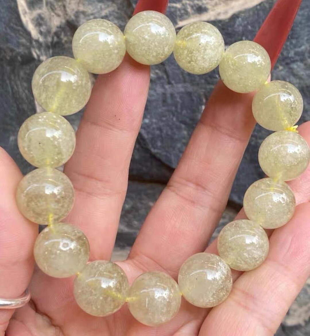 Natural Libyan Desert Glass Bead Bracelet, Golden Tektite, 13mm - Etsy
