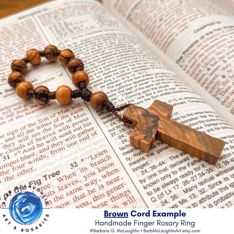 Finger Rosary Ring Set 3 Olive Wood Mini Rosaries Great - Etsy