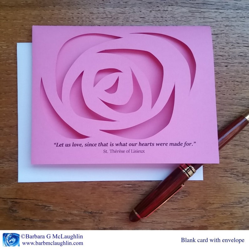 4 Catholic Cards with St Therese of Lisieux Quote. Handmade | Etsy