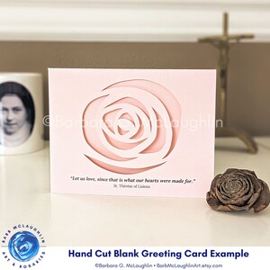 Catholic Card With St Therese of Lisieux Quote. Handmade Card With ...