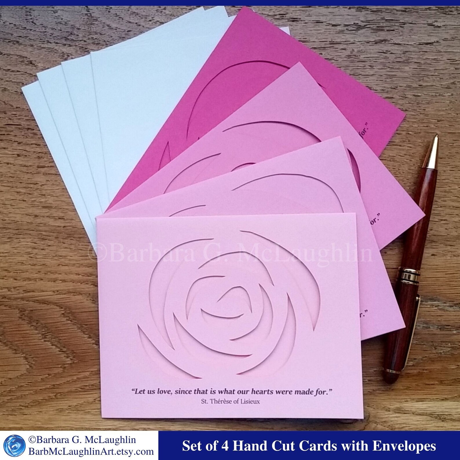 4 Catholic Cards With St Therese of Lisieux Quote Handmade - Etsy