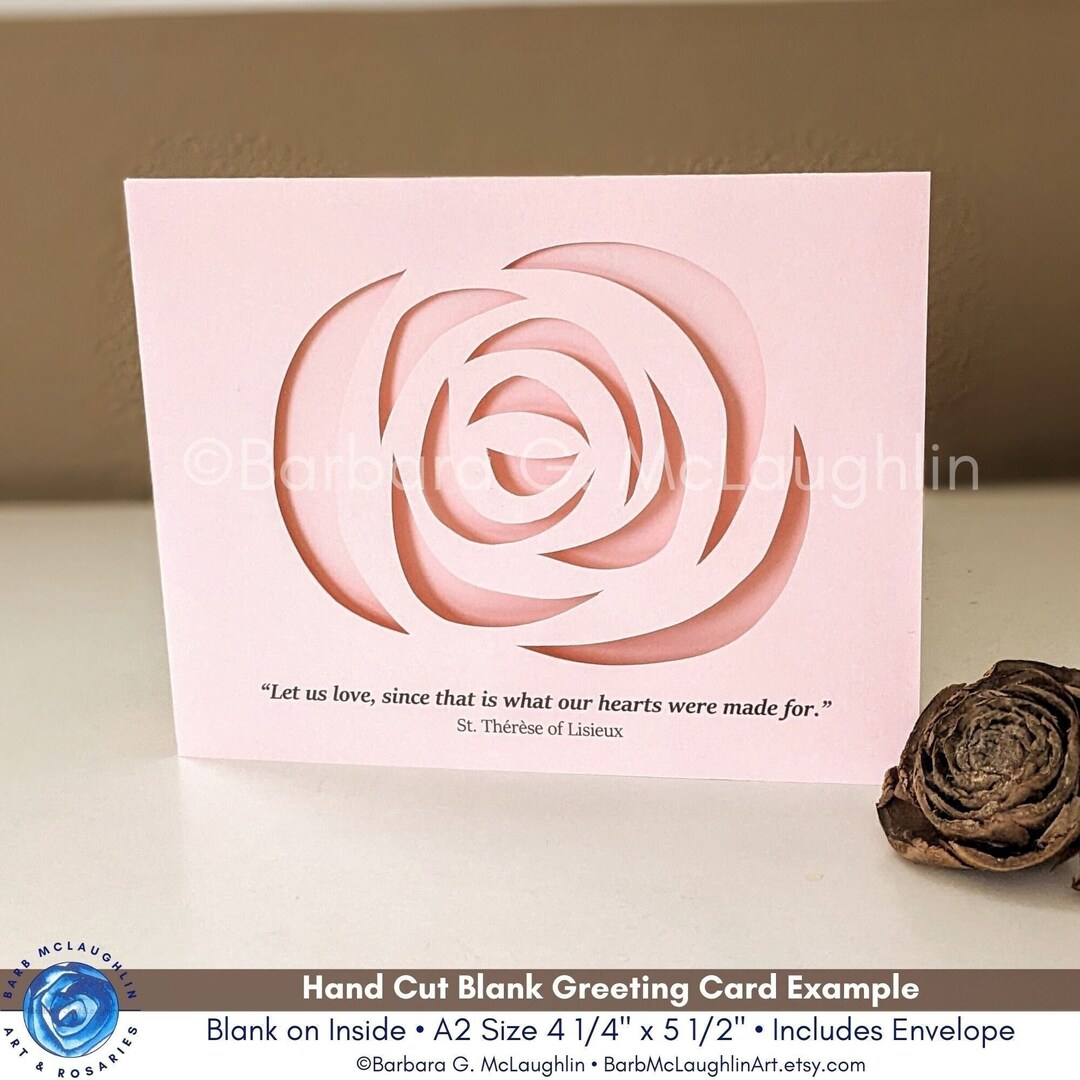 Catholic Card With St Therese of Lisieux Quote. Handmade Card With ...