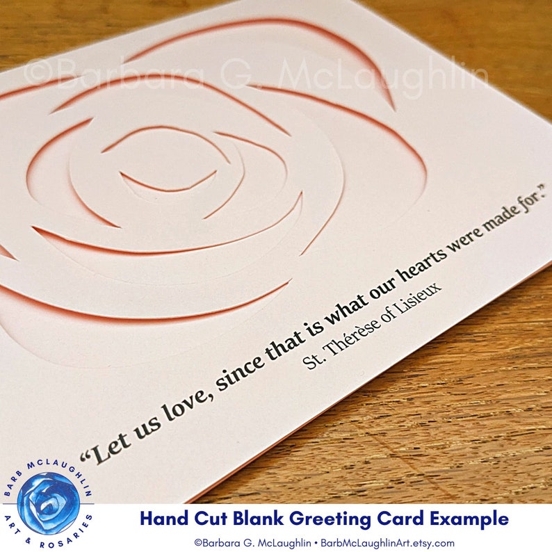Catholic Card With St Therese of Lisieux Quote. Handmade Card With ...