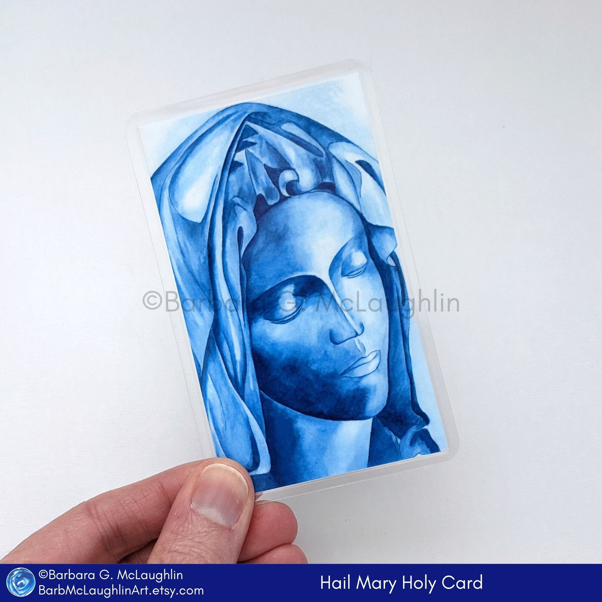 Catholic Holy Cards With Virgin Mary & Hail Mary Prayer First - Etsy