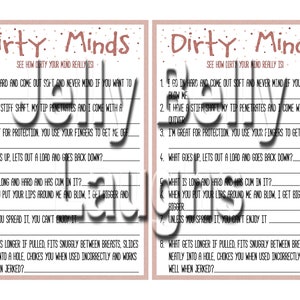 Dirty Minds Game Dirty Riddles Game Dirty Minds Riddle Rude - Etsy